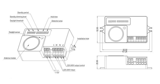 Stairwell Corridor 800w Long Range Automatic Dimming Motion Sensor