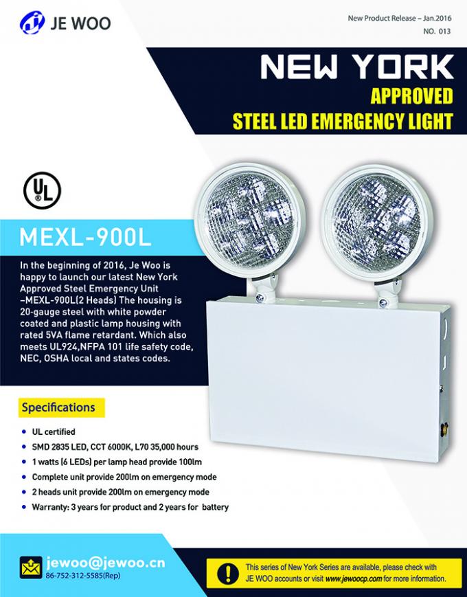 Emergency led lights adjustable round heads with heavy duty steel case