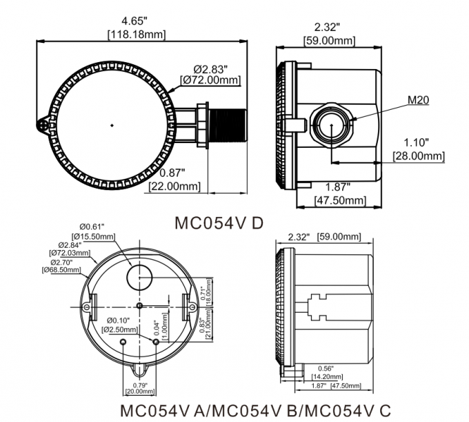 MC054V RC A Stand Alone Microwave Dimmable Motion Sensor IP65 120 ...