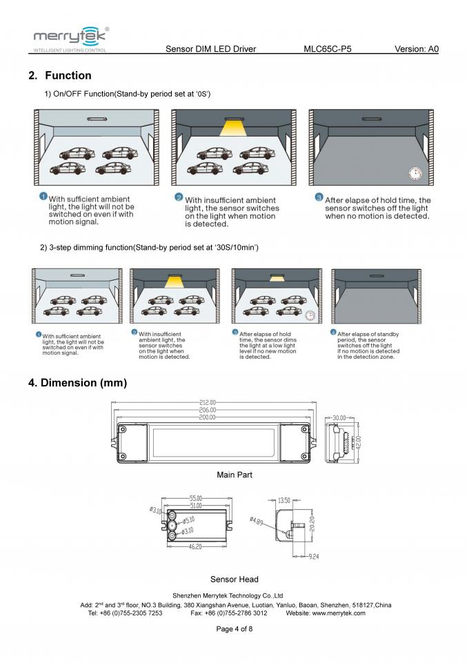 Energy Saving Sensor Driver 65W Max Output Power For LED Linear Light