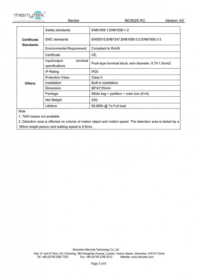 MC602S RC High Frequency Microwave Motion Sensor Dimmable Motion Sensor ...
