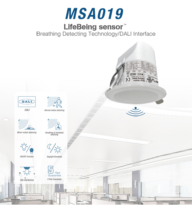 MSA019 Occupancy Detection Sensor With DALI Dimming And Constant Light