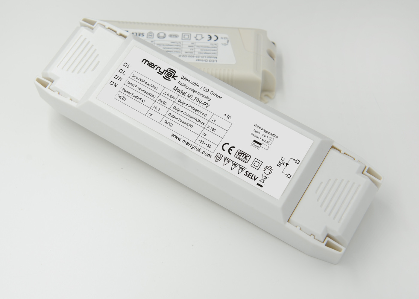 1 × 75W Push 1-10V Dimmable LED Driver , Constant Voltage PWM Dimming ...