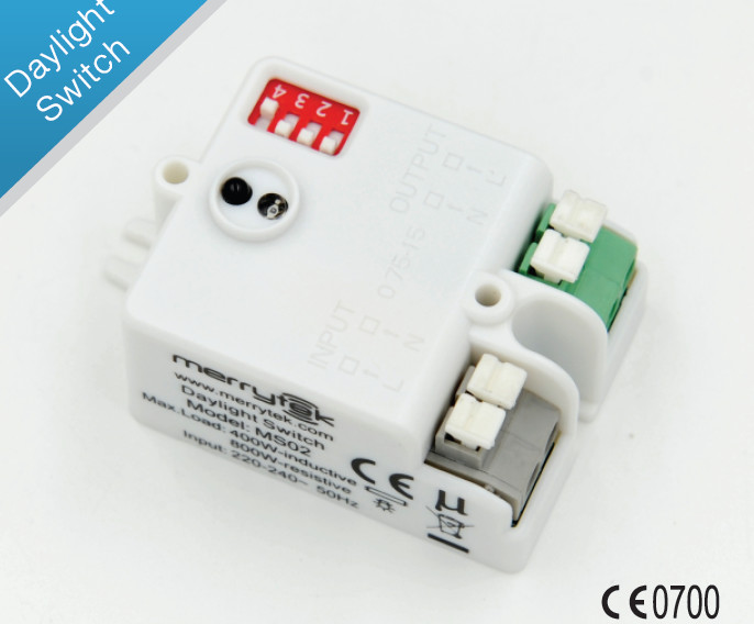 MS02 IP20 Daylight Switch Sensor ON / OFF Function Built In LED ...