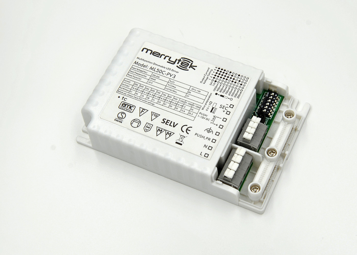 Flicker-free Hot Plug Series 1-10V Dimmable LED Driver ML50C-PVH 50W Max