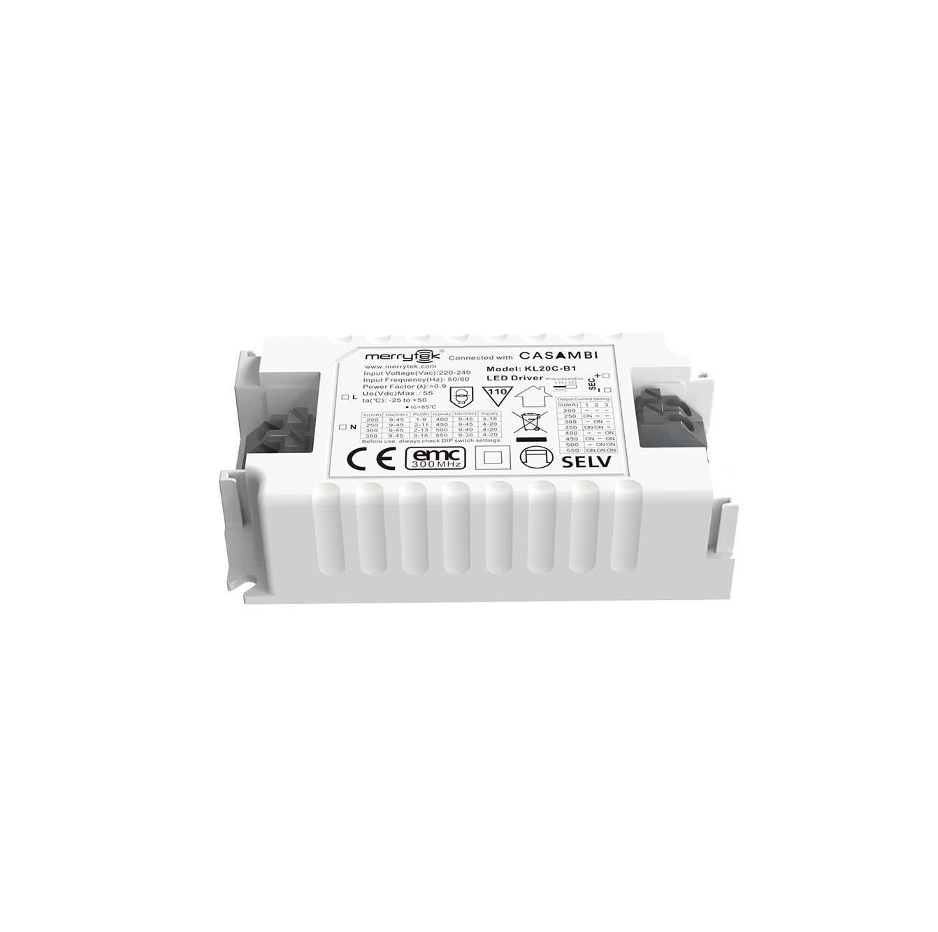 20W Casambi Bluetooth LED Driver With Constant Current Output 200-550mA ...