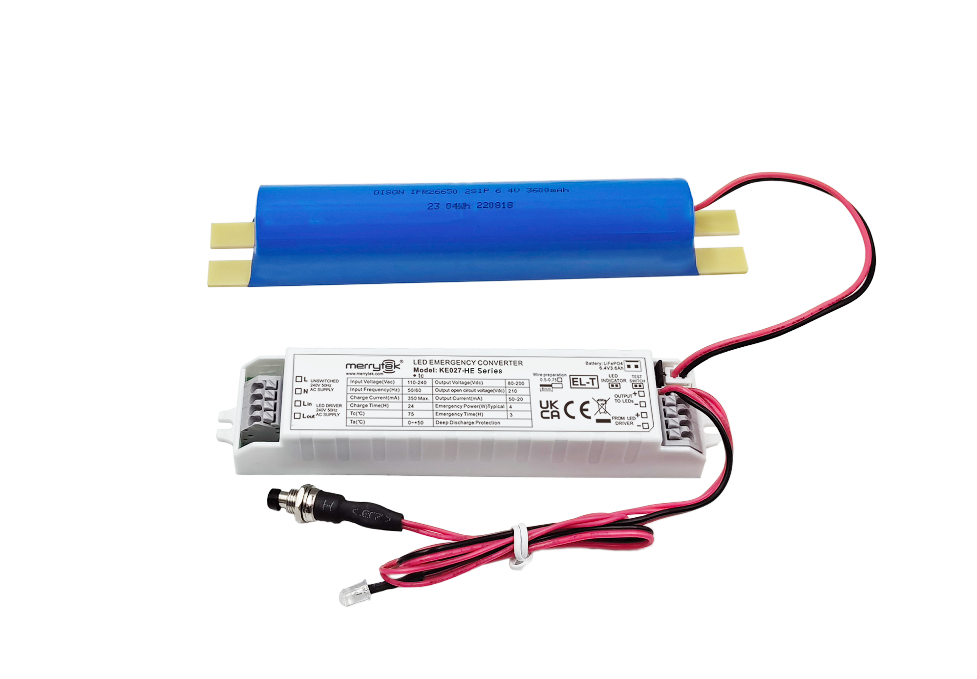 4W 3-hour Self Test & Manual Test Switchable LED Emergency Pack with 5 ...