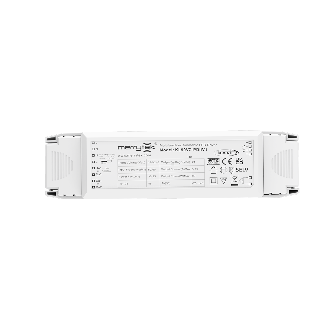 90W 24V DALI DT8 LED Strip Dimmable Driver - 5-Year Warranty