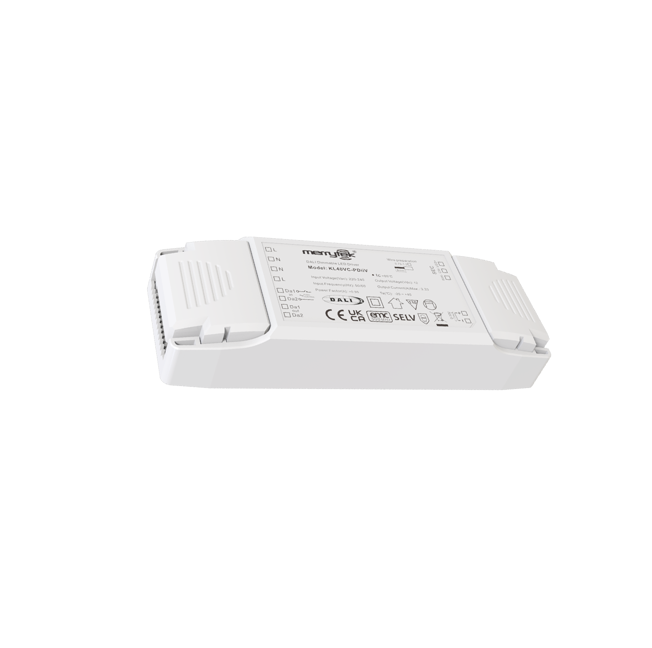 40W 12V DALI DT8 LED Driver - Dimmable, 5-Year Warranty