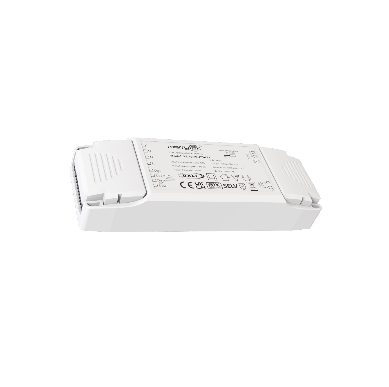 40W 24V Dimmable LED Driver with DALI DT8 & 5-Year Warranty